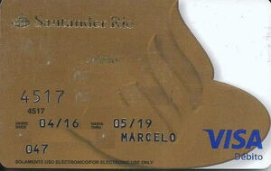 Bank Card: Santender Debito (Banco Santander Rio, ArgentinaCol:AR-VI-0225