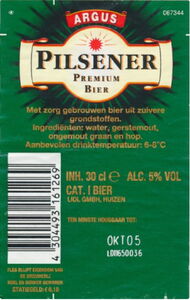 Drink Label: Argus Pilsener (Brouwerij Nederland, NetherlandsCol:NL ...