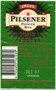 Drink Label: Argus Pilsener (Brouwerij Nederland, NetherlandsCol:NL ...