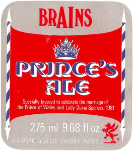Drink Label: Prince's Ale (S. A. BRAIN & CO LTD, WalesCol:GB-WA-BEER-000001