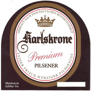 Drink Label: Karlskrone Premium Pilsener (Unknown, Germany, Federal ...