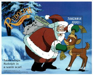 Stamp: Santa with Rudolph (Tanzania(Rudolph, the Red-Nosed Reindeer) Mi ...