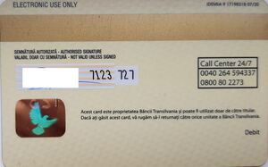 Bank Card: BT new sigla (Banca Transilvania, RomaniaCol:RO-VI-0229