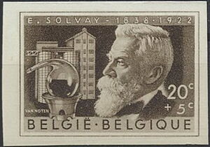 Stamp: Belgian Scientists: Ernest Solvay (1838-1922) (Belgium(Inventors ...