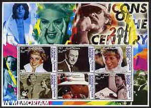 Stamp: Icons of the 20th Century Princess Diana & Walt Disney (Somalia ...