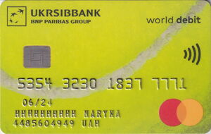 Tarjeta de Banco: MasterCard World Debit (Ukrsibbank, UcraniaCol:UA-MC-0924