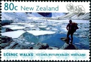 Stamp: Ice Lake. Butler Valley. Westland (New Zealand(Scenic Walks) Mi ...
