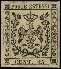 Timbre: Este eagle (Modène(Este Coat of Arms (1852-1857)) Mi:IT-MO 4II ...
