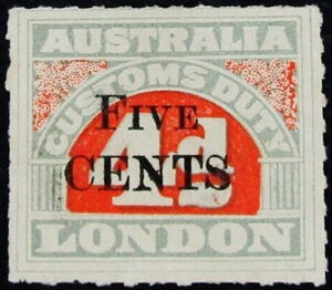Stamp: Customs Duty - London (Australia: Revenue Stamps(Customs Duty ...