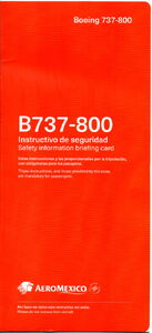 Safety Card: B737-800 (Aeromexico, MexicoCol:AMX-MX-0012
