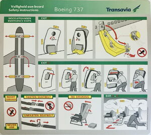Safety Card: Boeing 737 (Transavia, NetherlandsCol:TRA-NL-0041