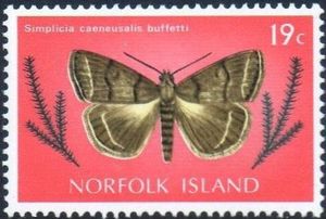 Stamp: Litter Moth (Simplicia caeneusalis buffetti) (Norfolk Island ...