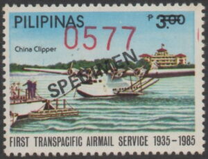 Stamp: China Clipper floating in harbour (Philippines(1st Transpacific ...