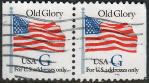 Stamp: White Old Glory G Stamp (United States of America(G Old Glory ...