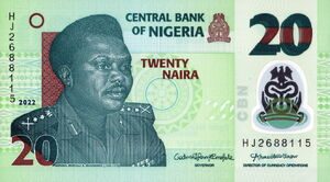 Banknote: 20 Naira (Nigeria(2005-2023 Issue) Wor:P-34r