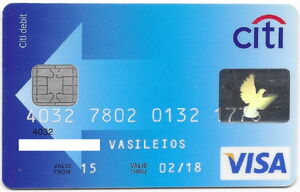 Bank Card: Citi debit citi VISA (Citibank, GreeceCol:GR-VI-0773