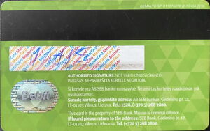 Bankkarte: Debit card (SEB Bank, LitauenCol:LT-MC-0027