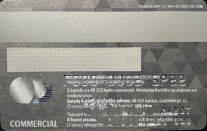 Bank Card: SEB bank business card (SEB Bank, LithuaniaCol:LT-MC-0031