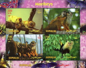Stamp: Monkeys (Somalia: Illegal Stamps(Animals Fauna (2004)) Col:SO ...