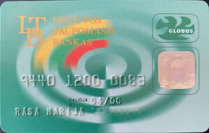 Bank Card: LTB Globus (Lietuvos Taupomasis Bankas, LithuaniaCol:LT-GM-0019