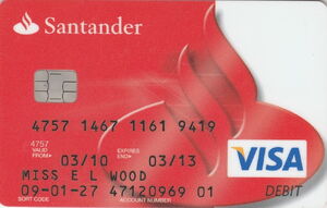 Bank Card: Santander (Santander, United Kingdom of Great Britain ...