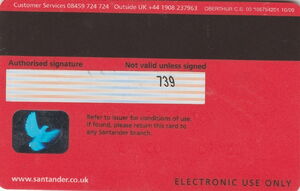 Bank Card: Santander (Santander, United Kingdom of Great Britain ...