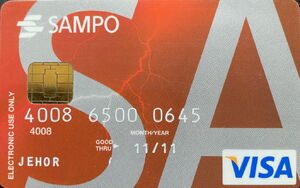 Bank Card: Sampo VISA (Sampo, LithuaniaCol:LT-VI-0044