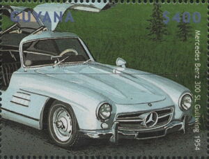 Stamp: Mercedes-Benz 300 Sl with Wing Doors (1954) (Guyana(Cars (2000 ...
