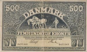 Banknote: 500 Kroner (Denmark(1910-1929 Issue) Wor:P-24b