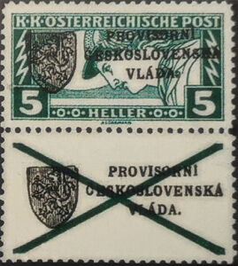 Stamp: Austria Stamps Overprinted "PROVISORNÍ ČESKOSLOVENSKÁ VLÁDA ...