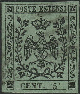Stamp: Este eagle (Modena(Este Coat of Arms (1852-1857)) Sg:IT-MO 10a ...