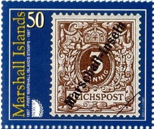 Stamp: German Marsall Island 3pf stamp (Marshall Islands(International ...
