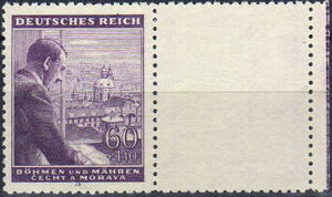Stamp: Adolf Hitler at the Prague Castle window (Bohemia and Moravia ...