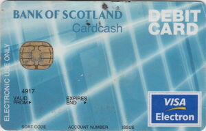 Bank Card: Bank Of Scotland Cardcash (Halifax, United Kingdom of Great ...
