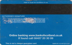 Bank Card: Bank Of Scotland Cardcash (Halifax, United Kingdom of Great ...