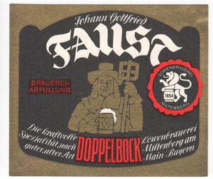 Drink Label: Faust Doppelbock (Lowenbrauerei Miltenberg, Germany ...