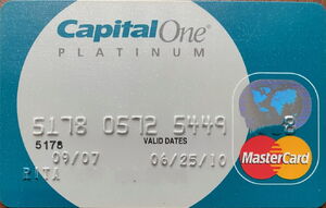 Bankkarte: Capital One MasterCard (Capital One, Vereinigte Staaten von ...