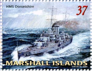 Stamp: HMS Dorsetshire (Marshall Islands(Battle of Trafalgar 200th ...