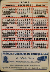 Pocket Calendar: Ferrari F2000 (Portugal(Cars) Col:PT-2002-Car-001.05 📅
