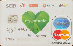 Bank Card: SEB bank MasterCard (SEB Bank, LithuaniaCol:LT-MC-0055.08