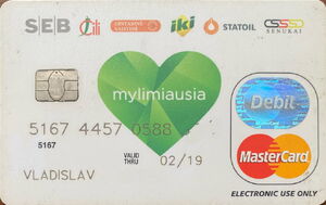 Bank Card: SEB bank MasterCard (SEB Bank, LithuaniaCol:LT-MC-0055.11