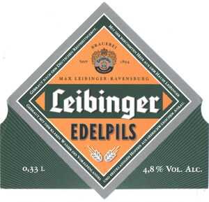 Flaschenetikett: Edelpils (Brauerei Max Leibinger GmbH, Deutschland ...
