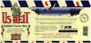 Drink Label: US Heit Dubbel Tarwe (Friese Bierbrouwerij, NetherlandsCol ...