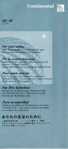 Safety Card: Dc-10 (Continental Airlines, United States of AmericaCol ...