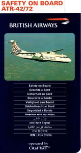 Safety Card: Atr-42/72 (British Airways, United Kingdom of Great ...