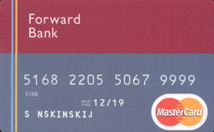 Bank Card: MasterCard Debit (Forward Bank, UkraineCol:UA-MC-0406.05