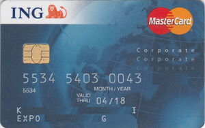 Bank Card: Mastercard Corporate (ING Bank Śląski SA, PolandCol:PL-MC-0874