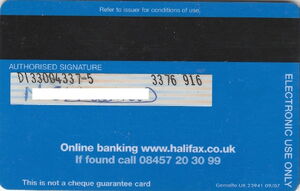 Bank Card: Halifax Visa Electron Cardcash (Halifax, United Kingdom of ...