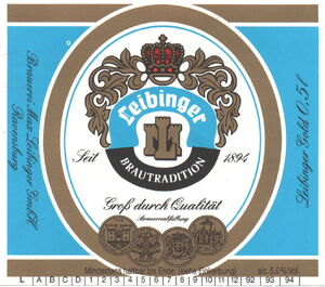 Drink Label: Leibinger gold (Brauerei Max Leibinger GmbH, Germany ...