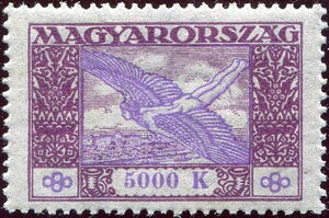 Stamp: Icarus over Budapest (Hungary(Icarus) Mi:HU 387,Sn:HU C10,Yt:HU ...